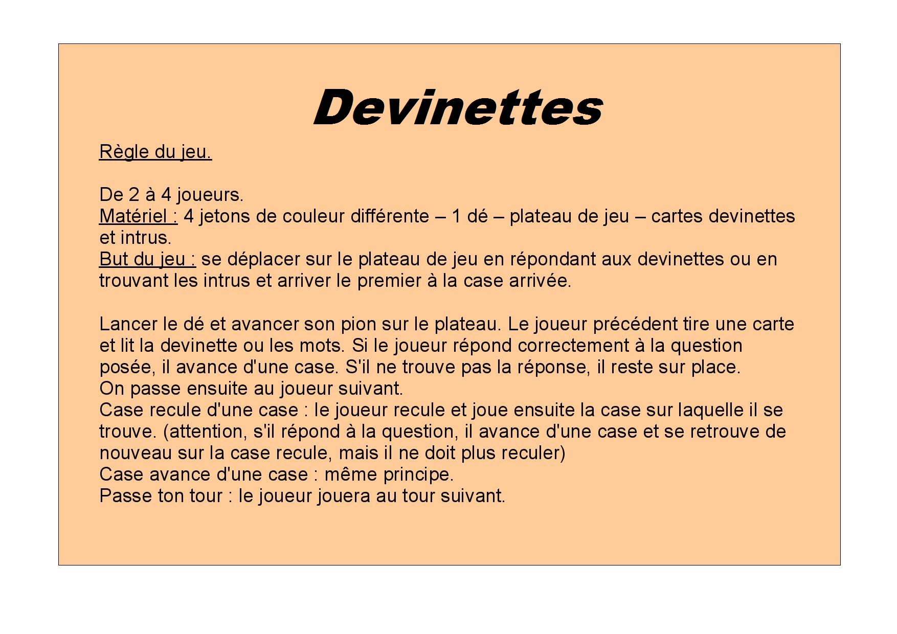 Jeux de devinettes | Le français du primaire