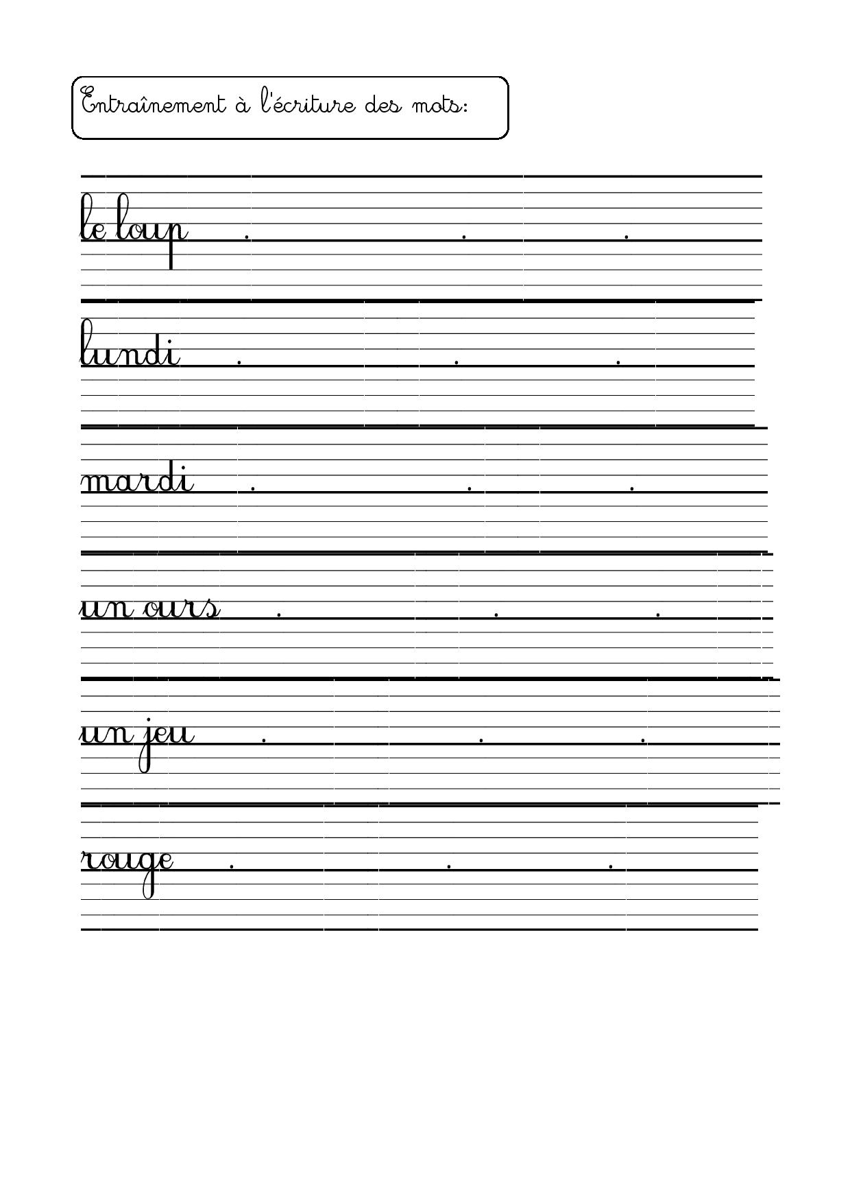 Graphisme 1er année | Le français du primaire