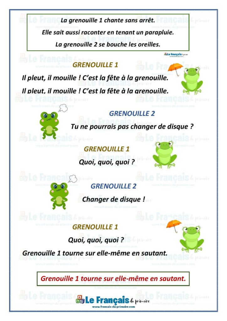 Sketch les deux grenouilles | Le français du primaire