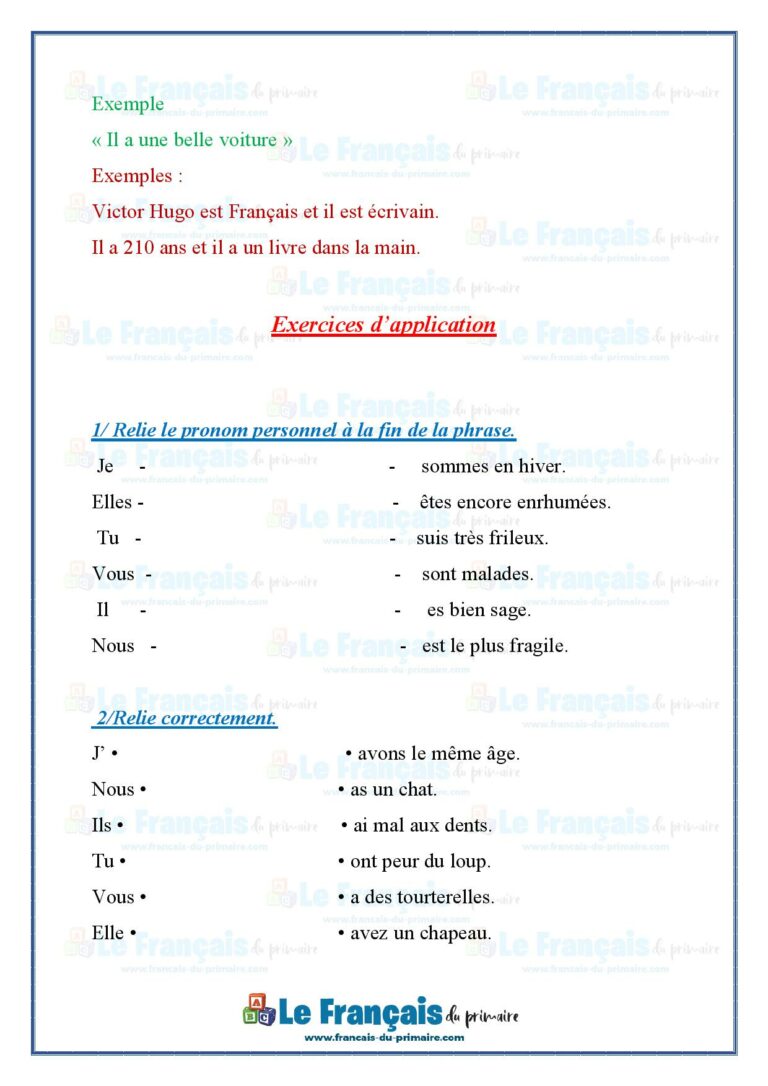 Le verbe être et le verbe avoir au présent de l'indicatif | Le français ...