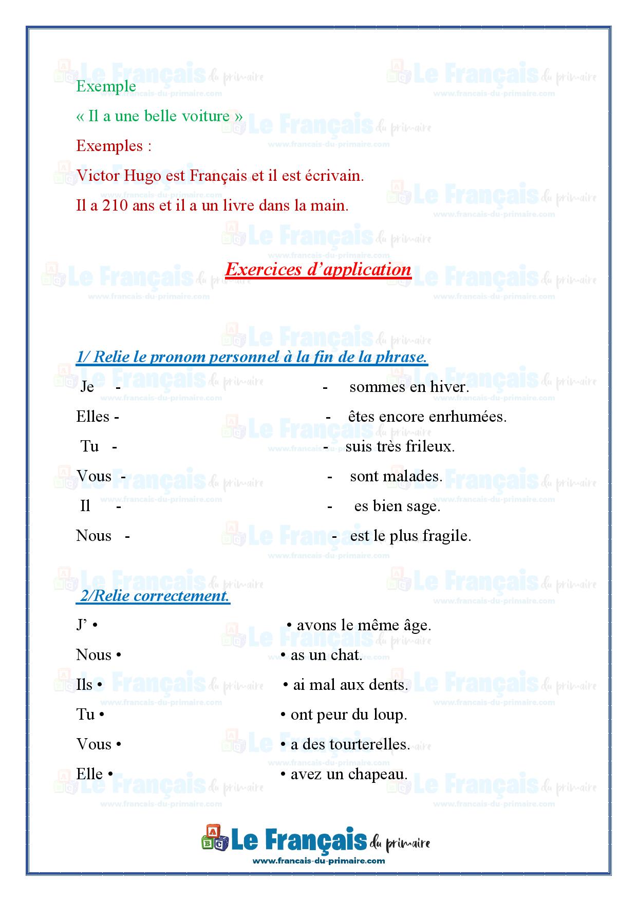 Le verbe être et le verbe avoir au présent de l'indicatif | Le français ...