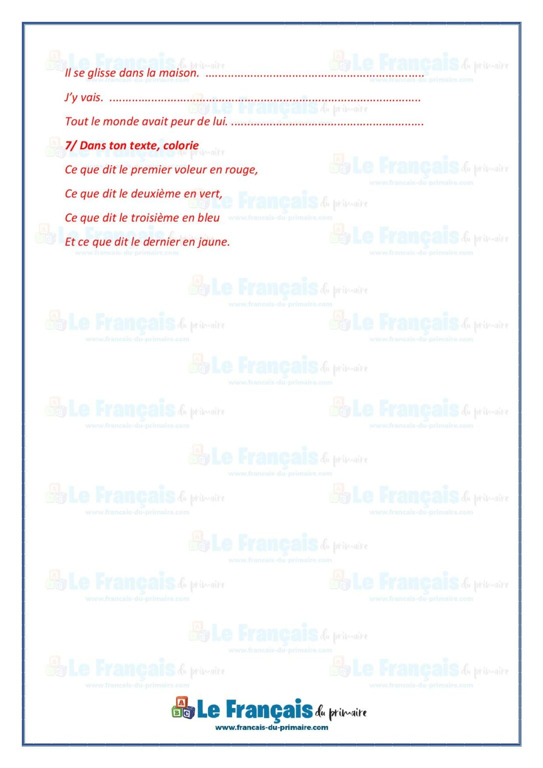 Lecture compréhension 4eme année /ce1 | Le français du primaire