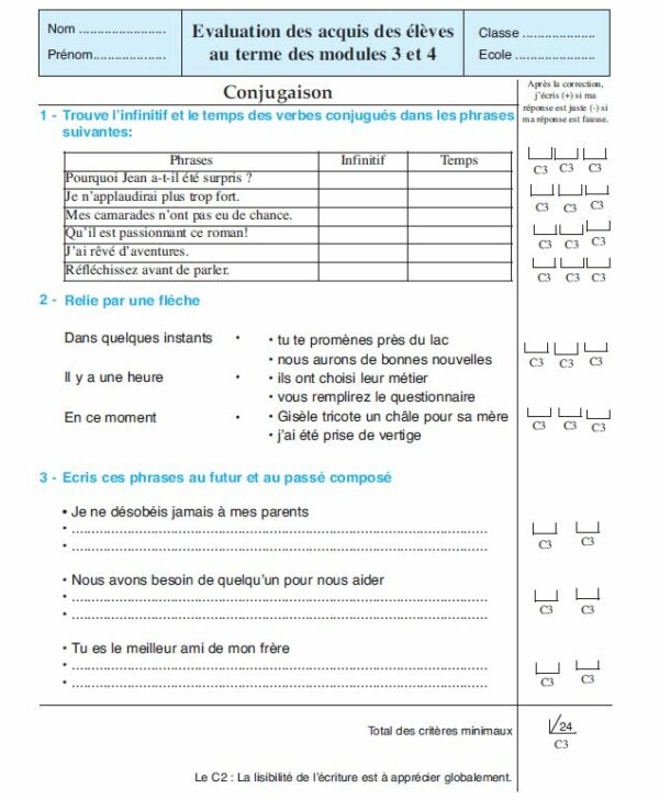 Evaluation N2(module 3/module 4) | Le français du primaire