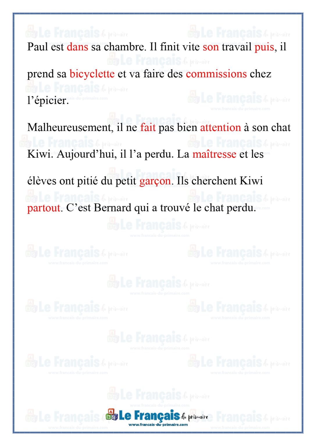 Evaluation : Dictée 4ème année Module 5 et 6 + correction | Le français ...