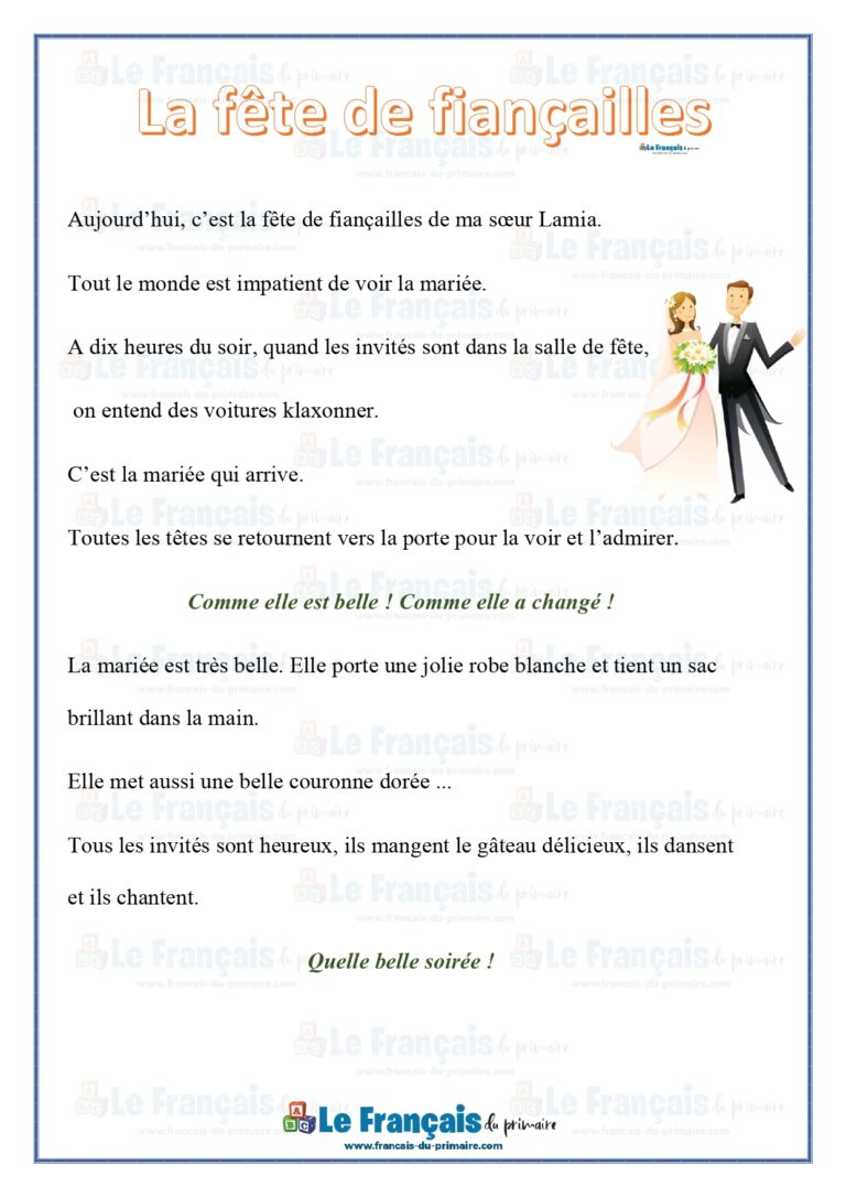 La fête de fiançailles | Le français du primaire