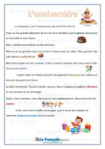L'anniversaire | Le français du primaire