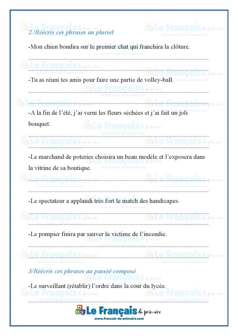 les verbes du type finir au futur et au passé composé | Le français du ...