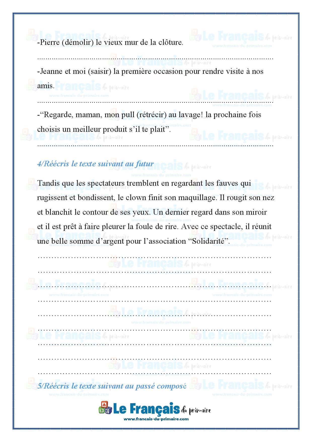 les verbes du type finir au futur et au passé composé | Le français du ...