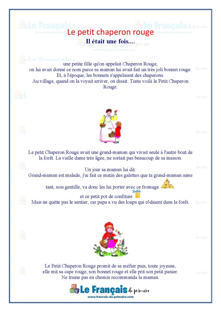 Conte : "le petit chaperon rouge" | Le français du primaire