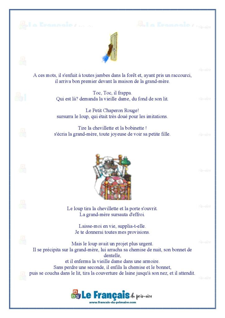 Conte : "le petit chaperon rouge" | Le français du primaire
