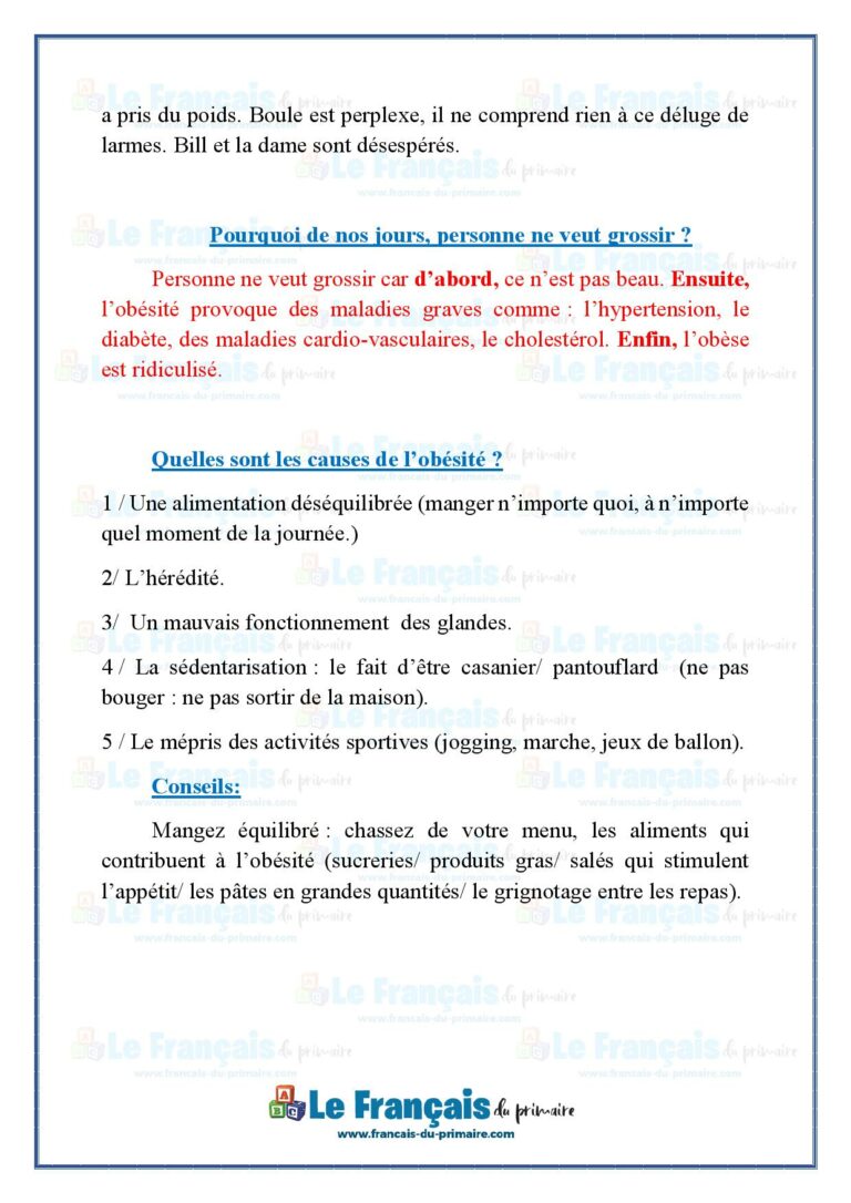 Santé et bien être/6eme année module 6 | Le français du primaire