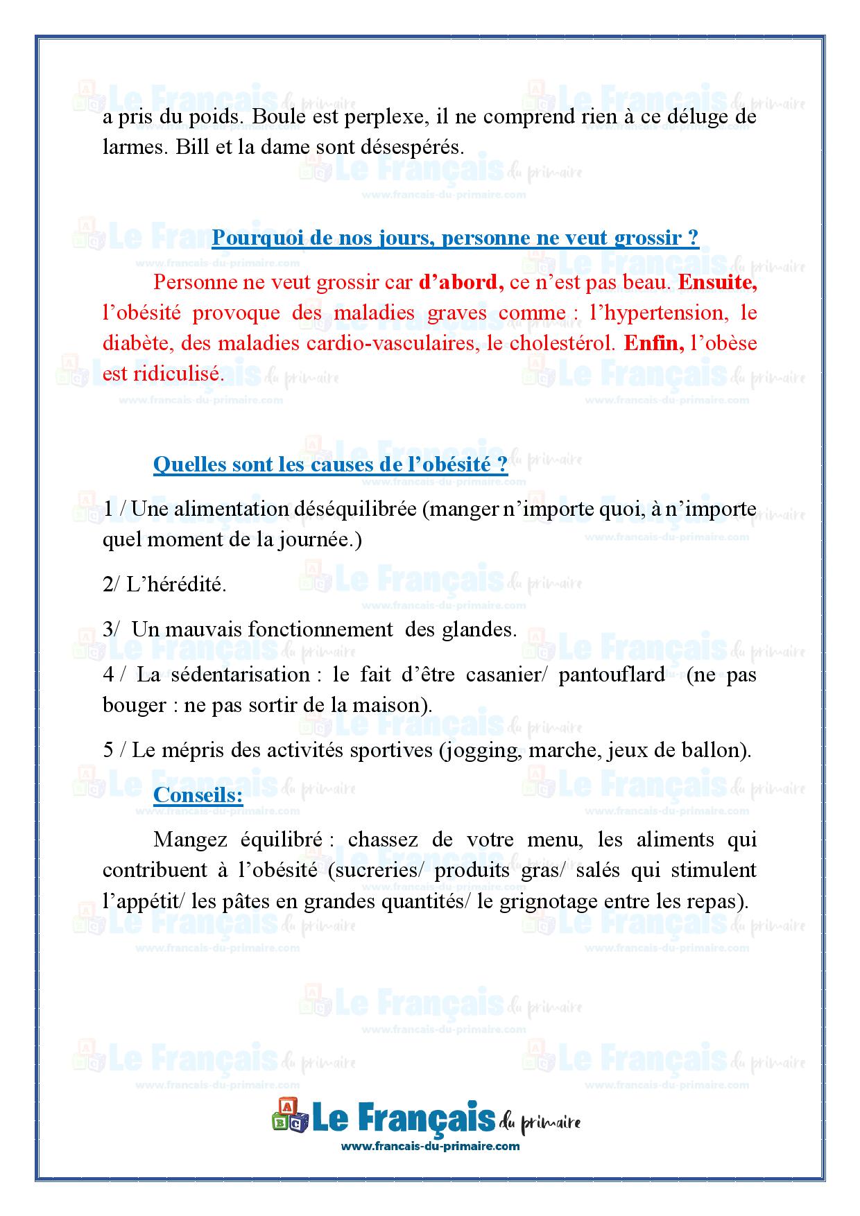 Santé et bien être/6eme année module 6 | Le français du primaire