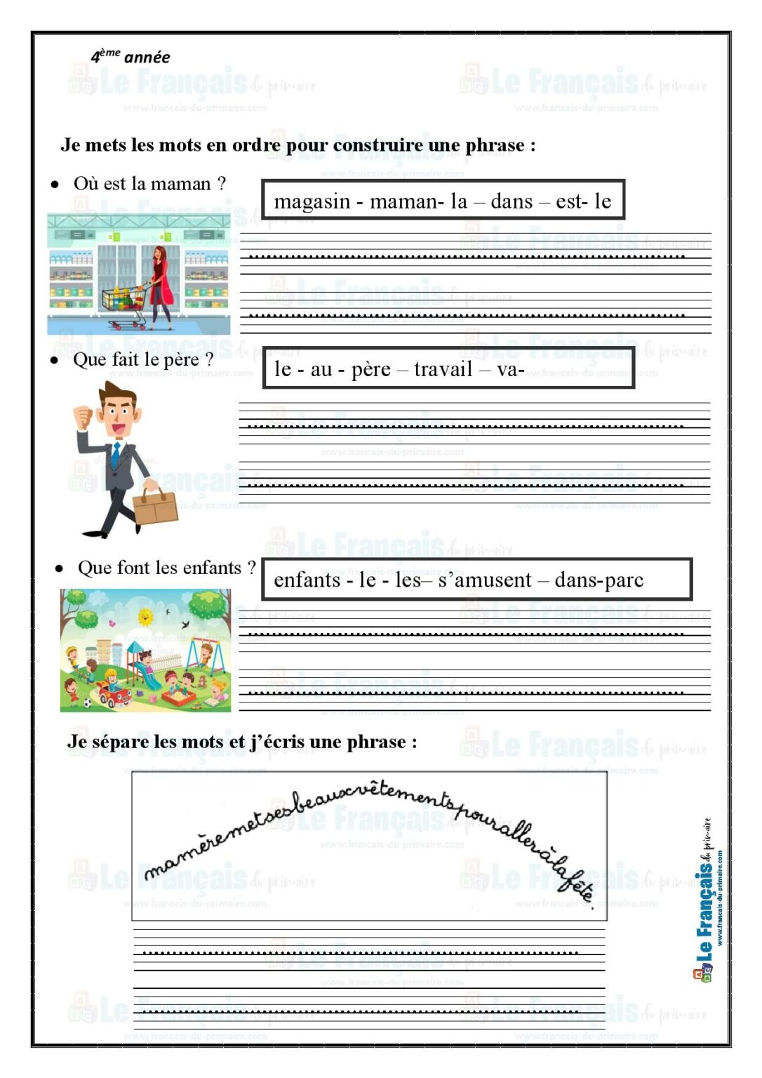 Le français du primaire : Révision 3ème / 4ème année