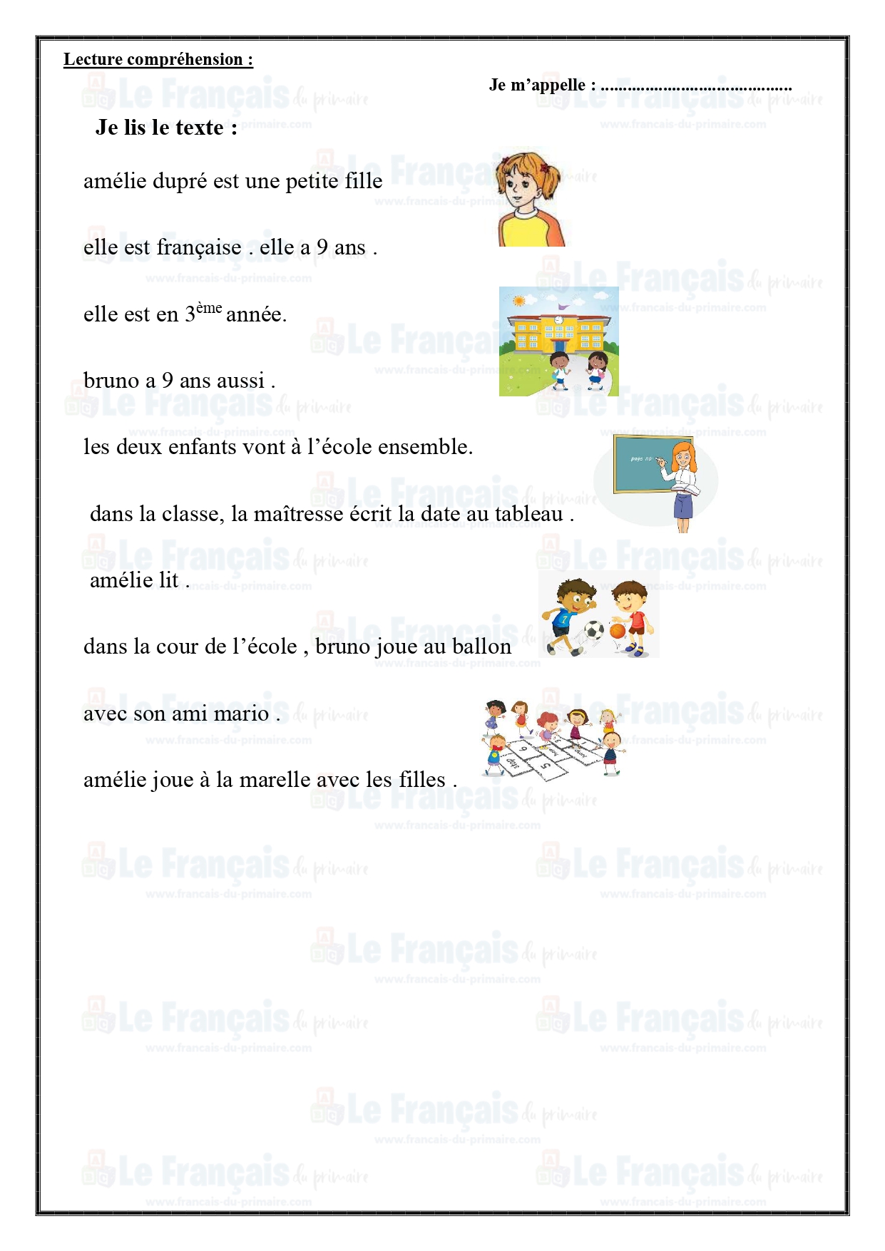 Le français du primaire : Révision 3ème / 4ème année