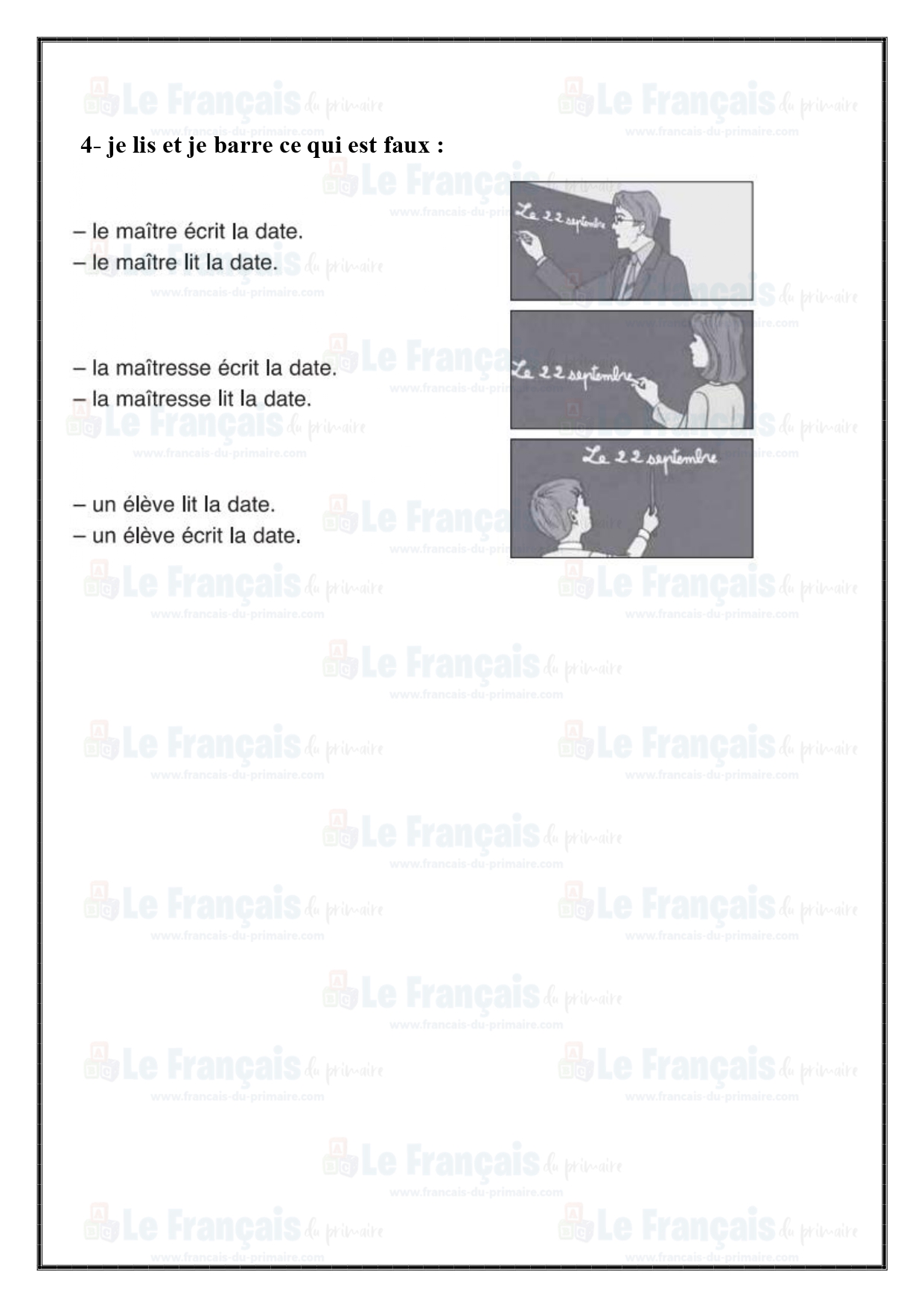 Le français du primaire : Révision 3ème / 4ème année