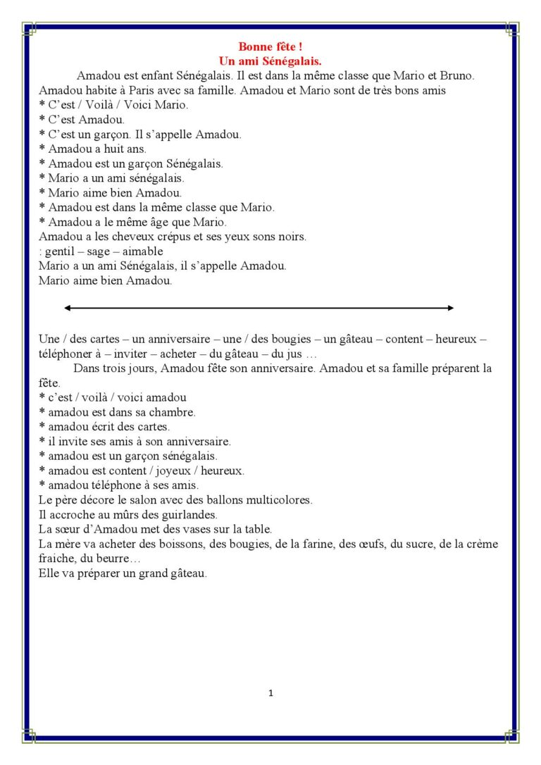 Révision 3ème année | Le français du primaire