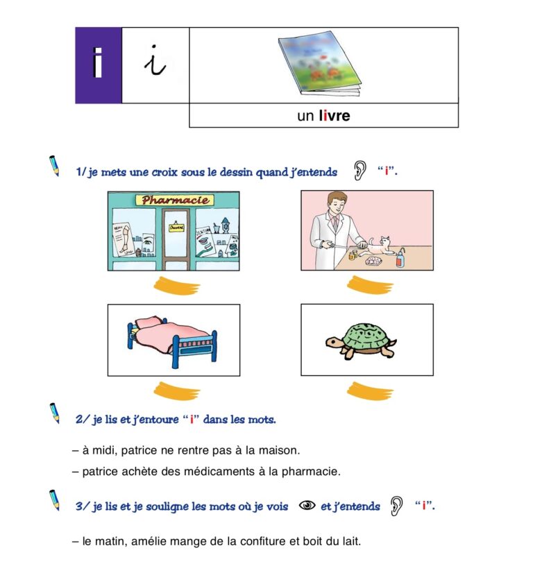 Lire et écrire le phonème-graphème “ i ” | Le français du primaire