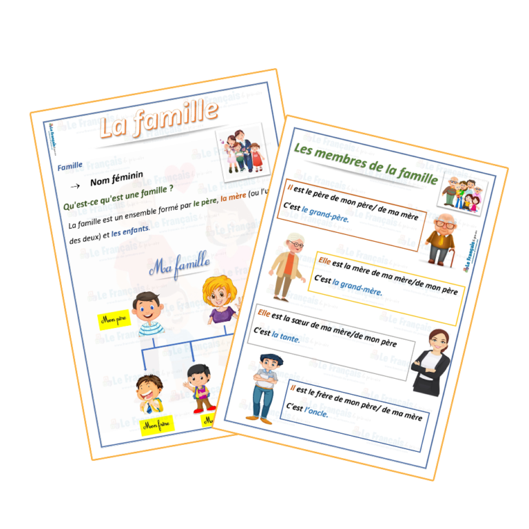 Les membres de la famille (Exercices) | Le français du primaire