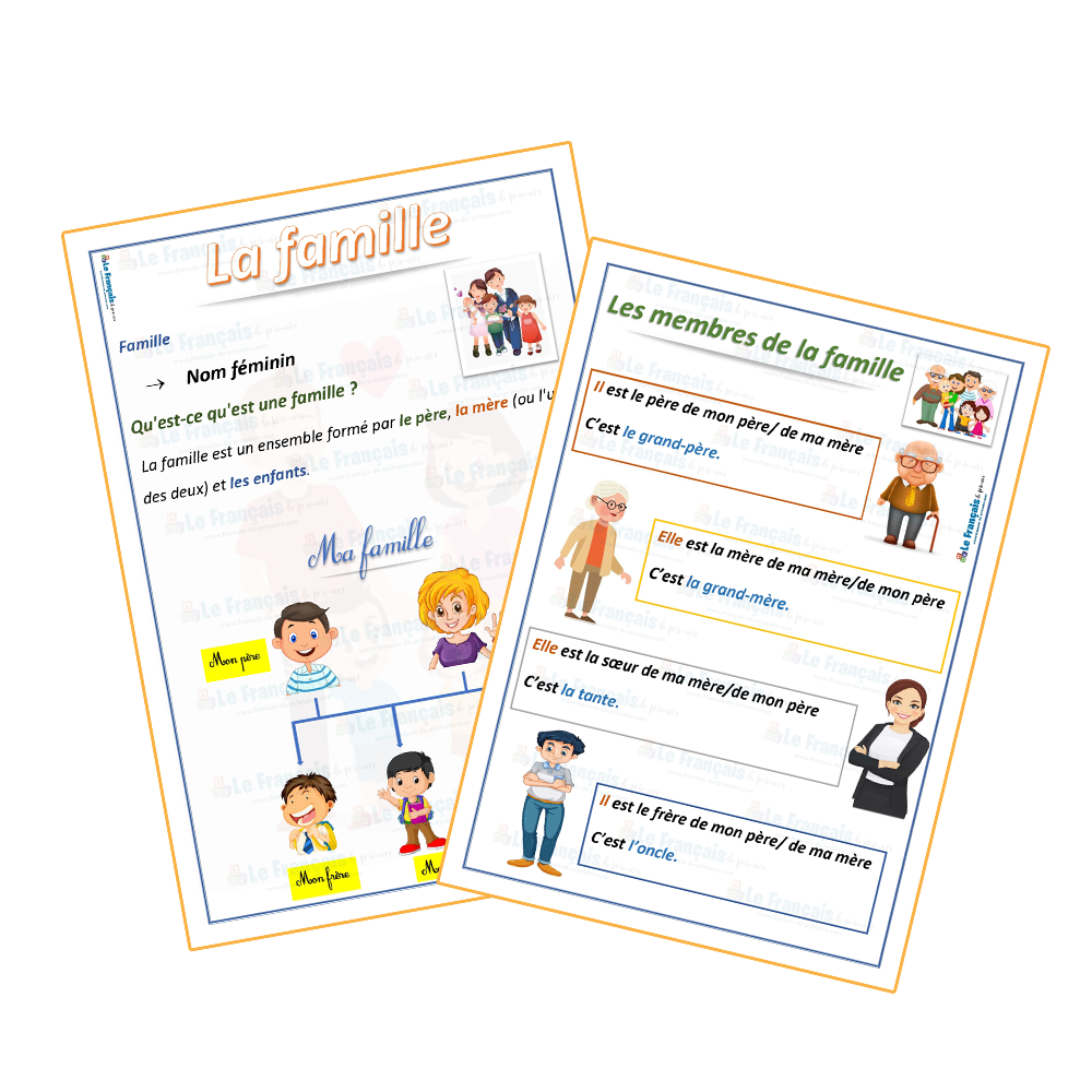 Les membres de la famille (Exercices) | Le français du primaire