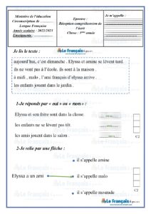 Examen "Lecture" 3ème année nouveau programme avec (correction) | Le ...