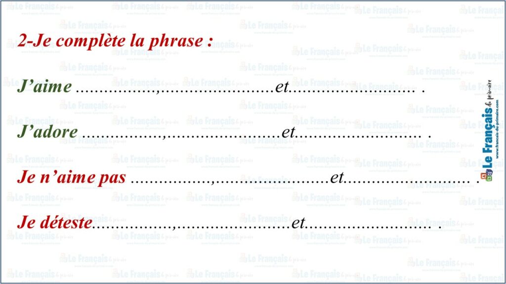 Unité 4 : Dans mon assiette (Exercices) | Le français du primaire
