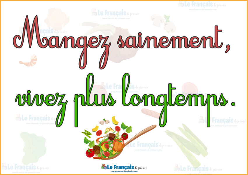 Slogans pour une meilleure alimentation | Le français du primaire