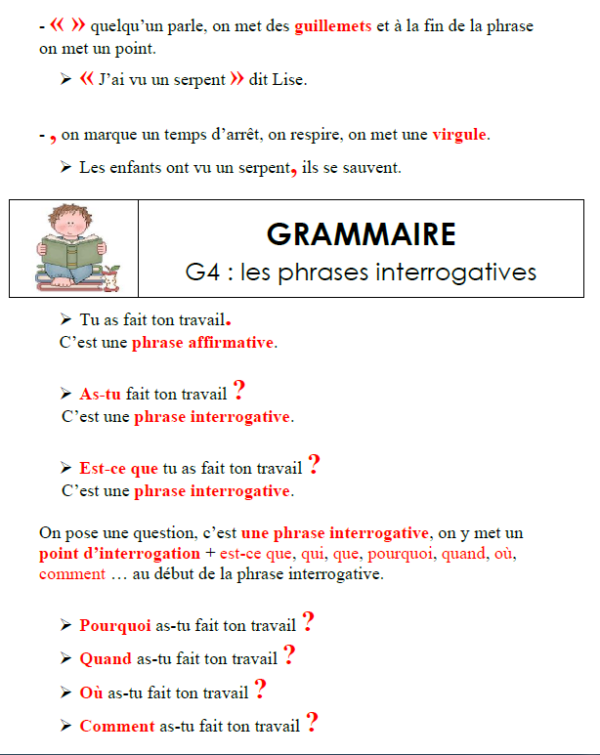 Révision grammaire | Le français du primaire