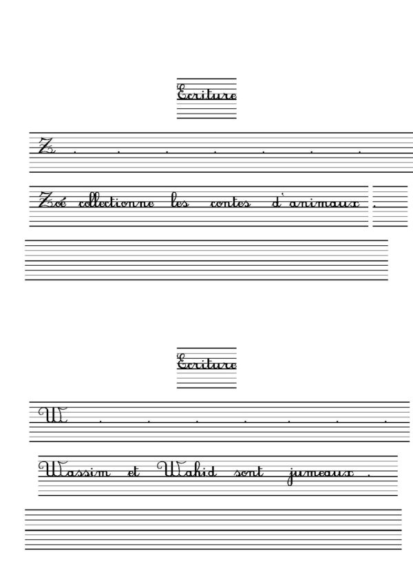 Cahier d'écriture 4ème année | Le français du primaire