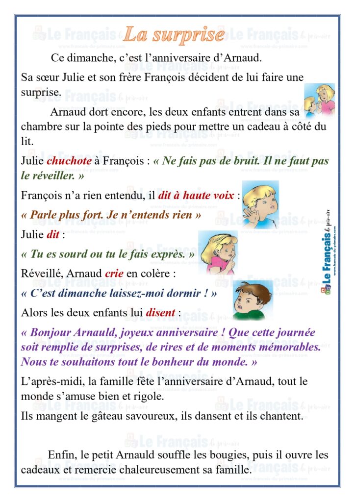 L'anniversaire d'Arnaud | Le français du primaire