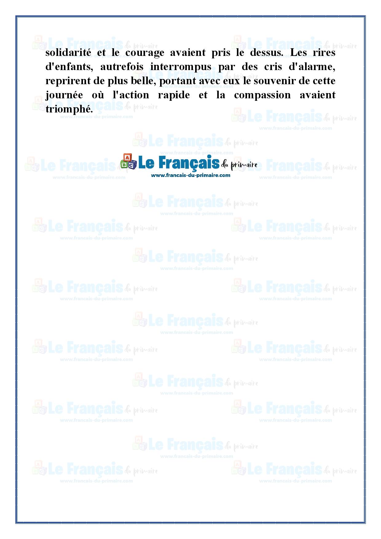 Production écrite : Courage d'un enfant | Le français du primaire
