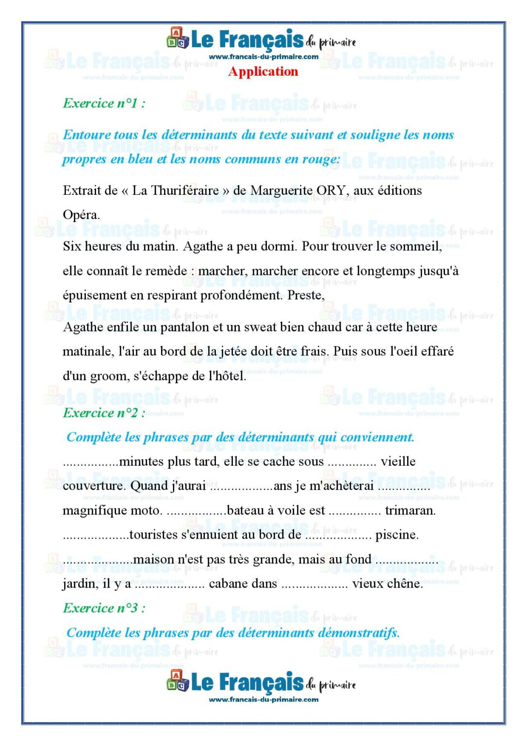 Les noms et les déterminants | Le français du primaire
