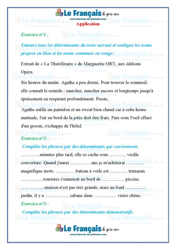 Les noms et les déterminants | Le français du primaire