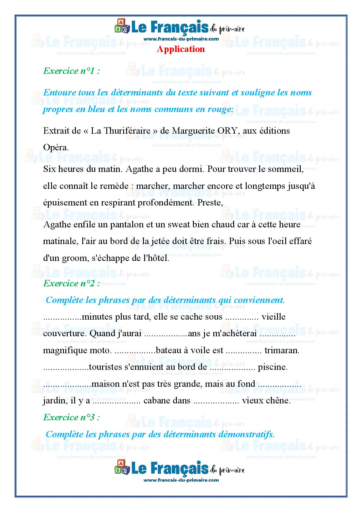Les noms et les déterminants | Le français du primaire