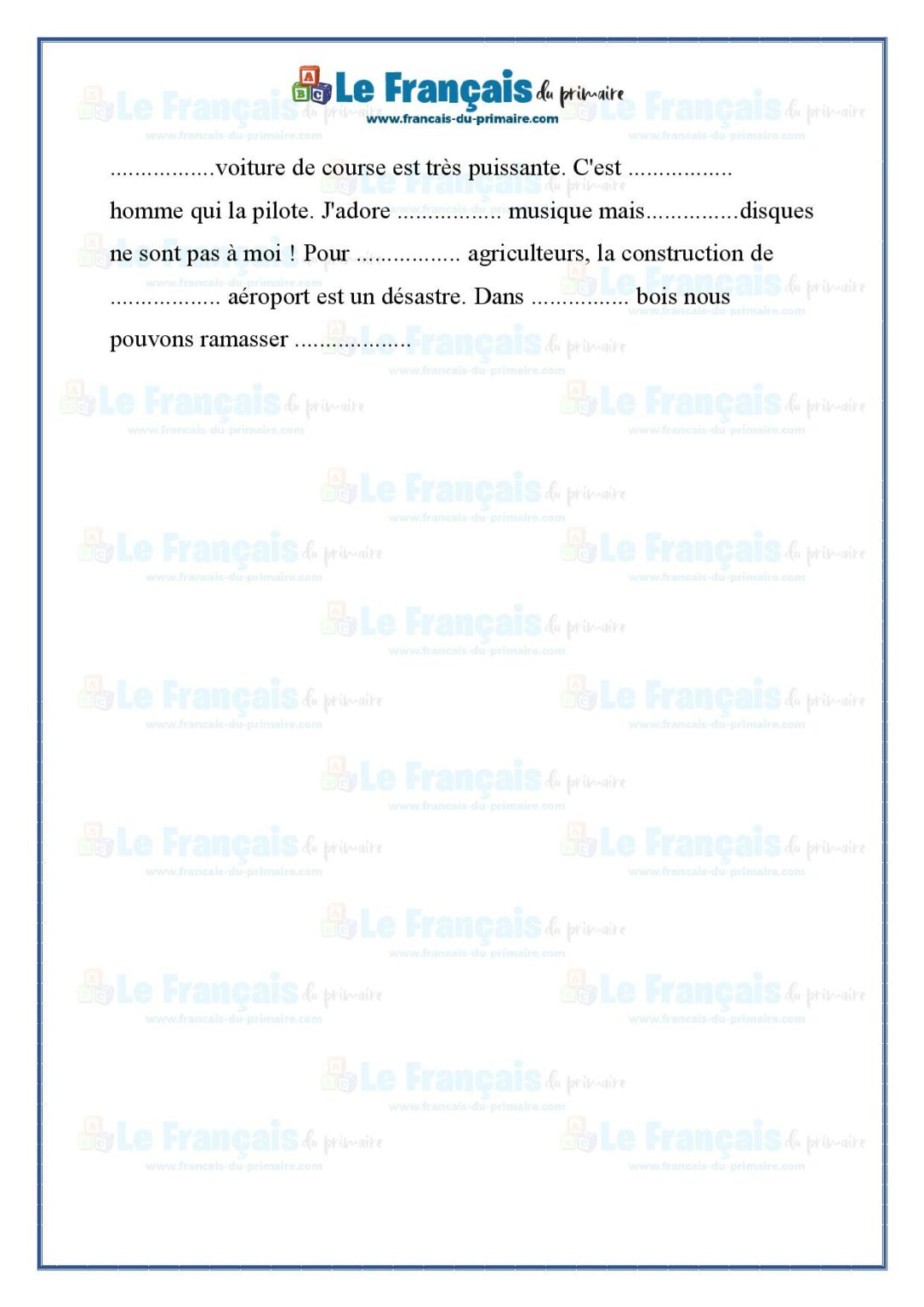 Les noms et les déterminants | Le français du primaire