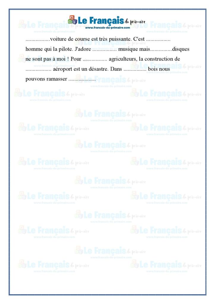 Les noms et les déterminants | Le français du primaire