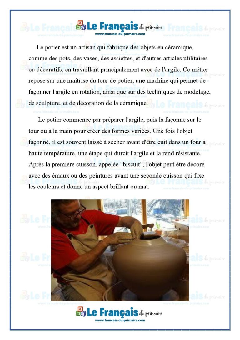 Le potier | Le français du primaire