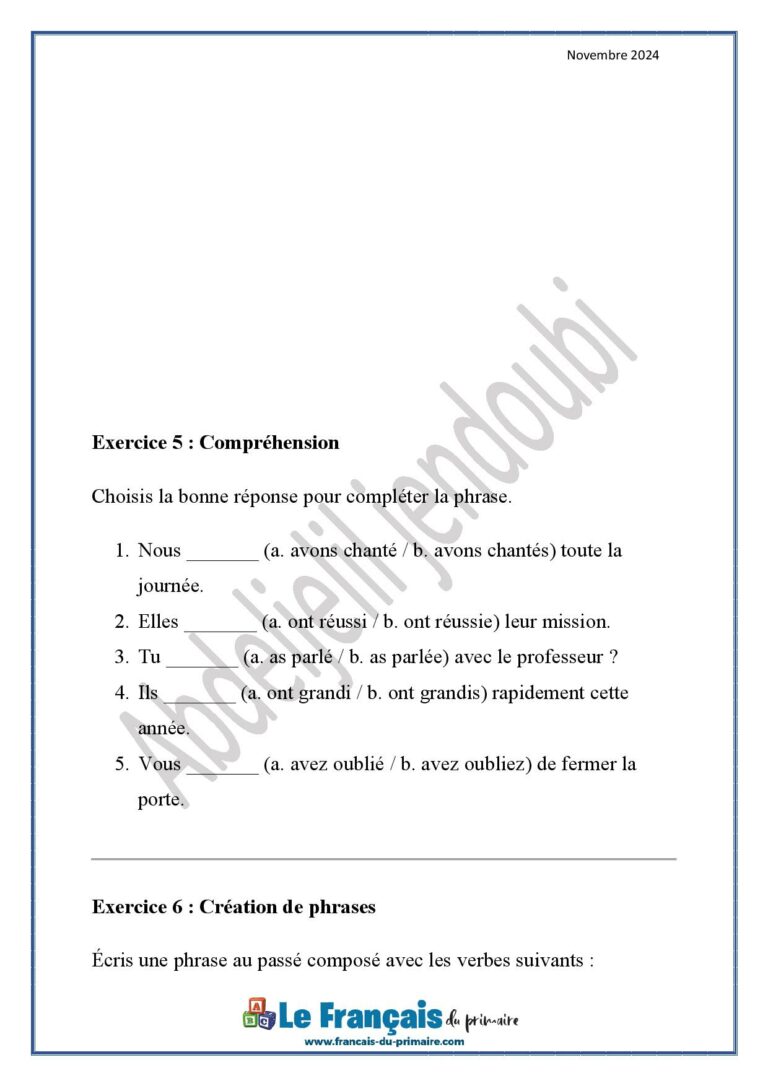Conjugaison :Les verbes du 1er et du 2ème groupe au passé composé | Le ...