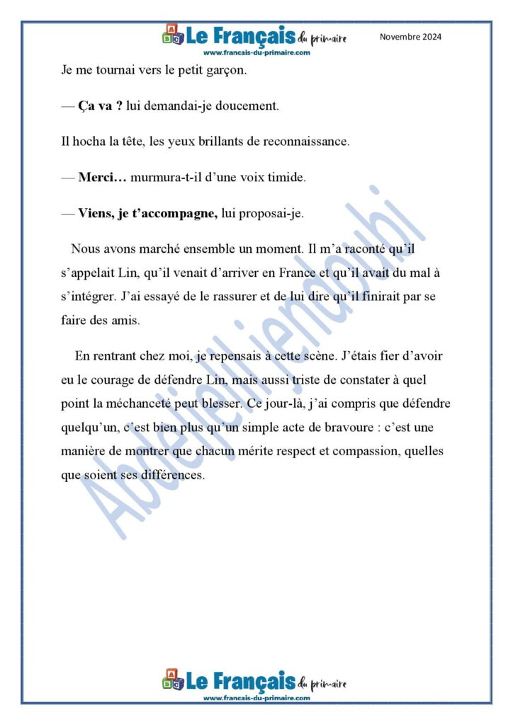 Production écrite avec plan (thème accepter les autres) | Le français ...