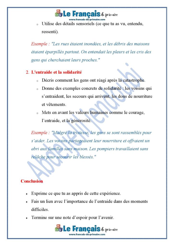 Production écrite :Face à une catastrophe naturelle | Le français du ...